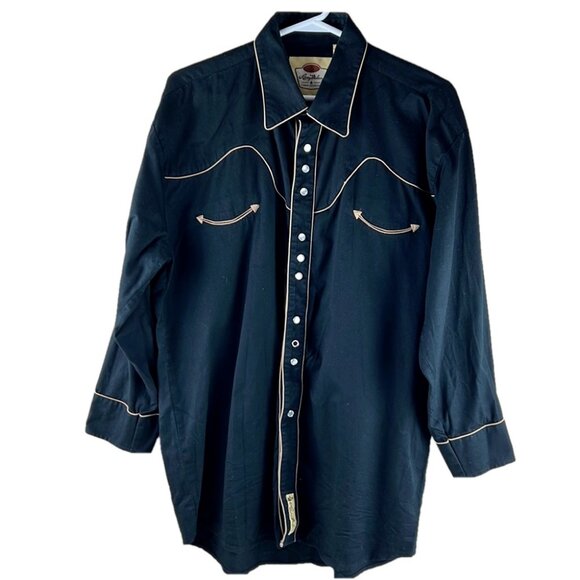 Larry Mahan | Shirts | Vintage Larry Mahan Mens Black Western Shirt ...